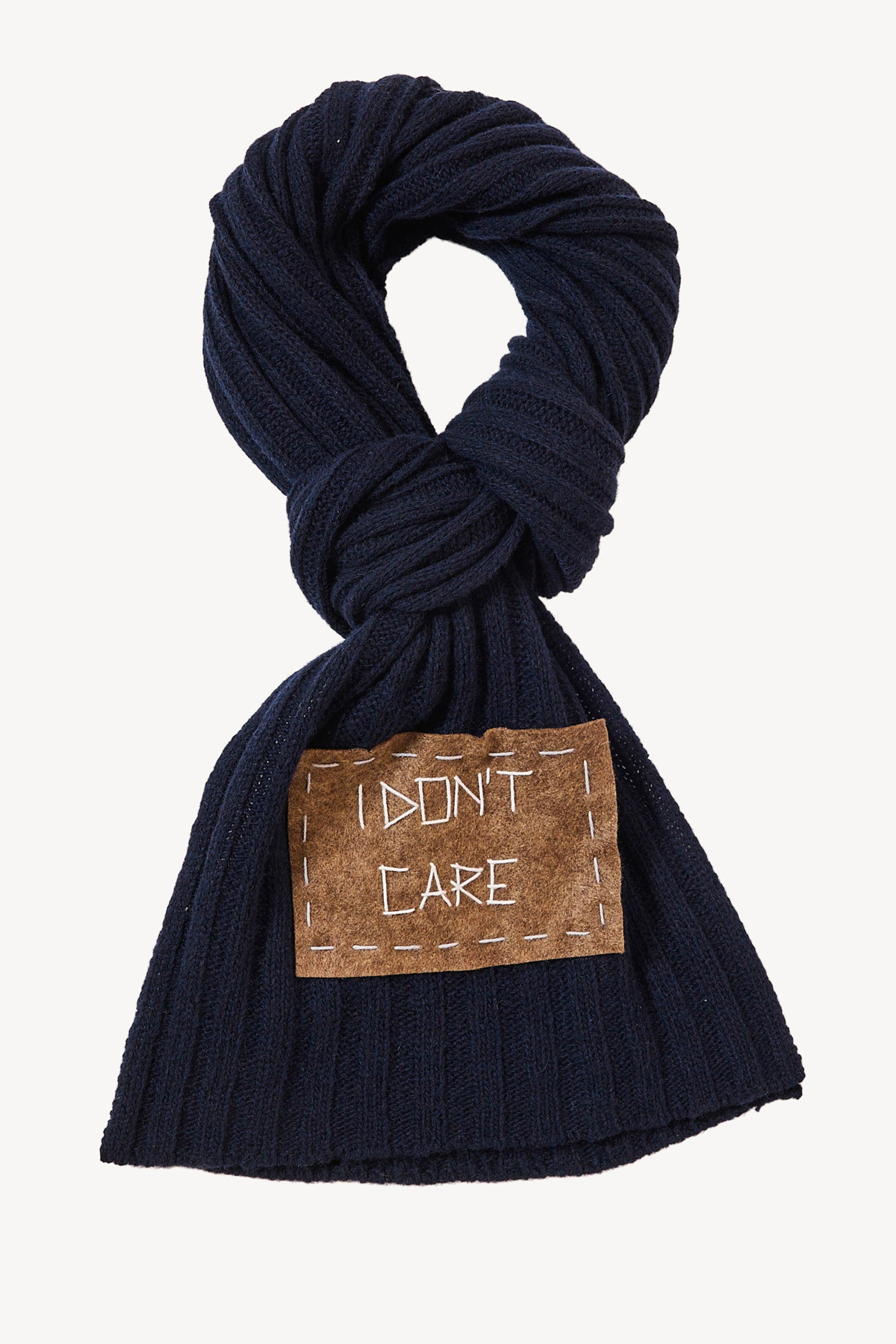 EMBROIDERED SCARF NAVY – Victoire Paris