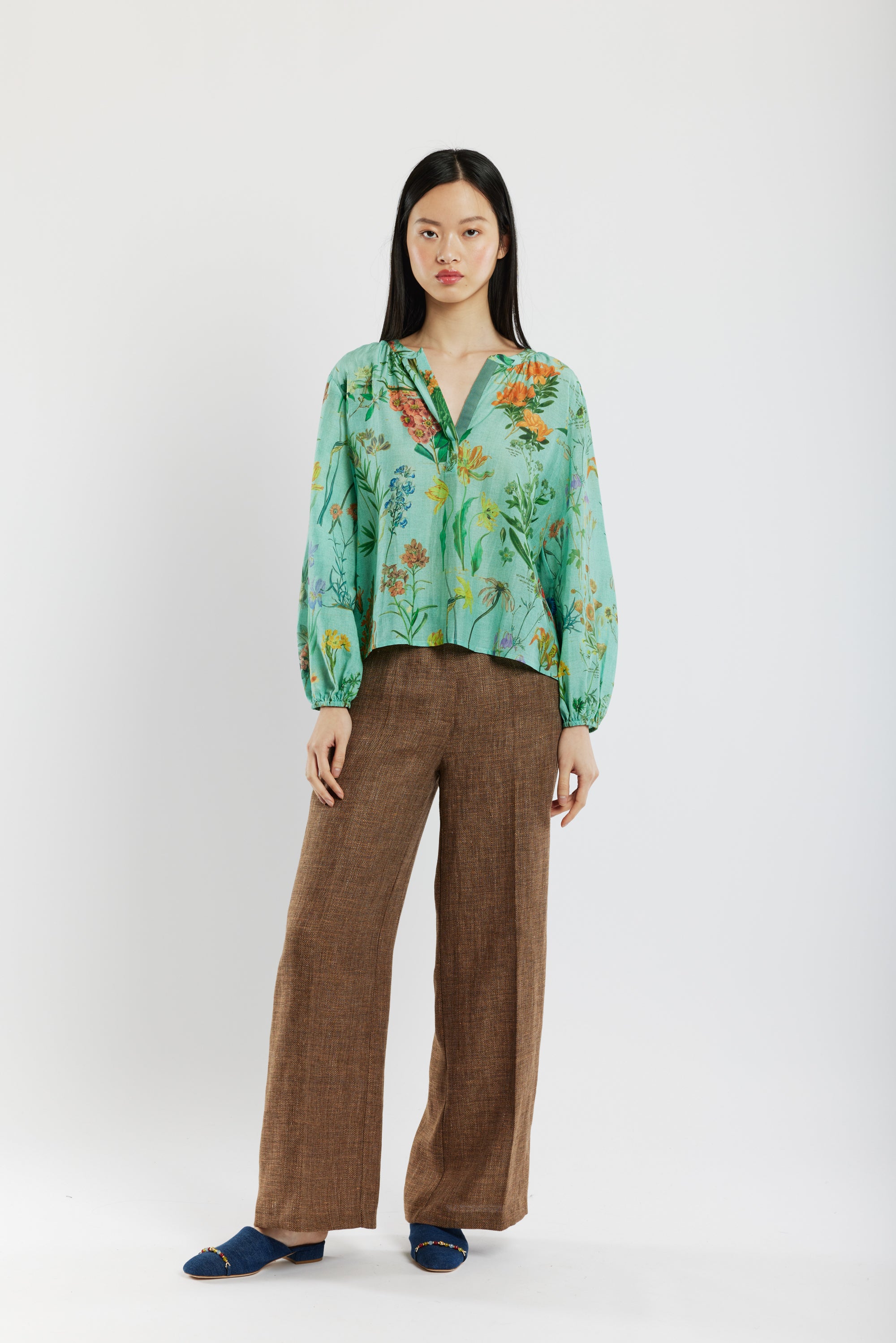 LARGE WOOL LINEN PANTS NUT – Victoire Paris